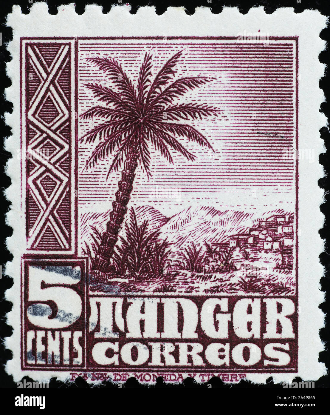 View of Tanger on old moroccan postage stamp Stock Photo - Alamy