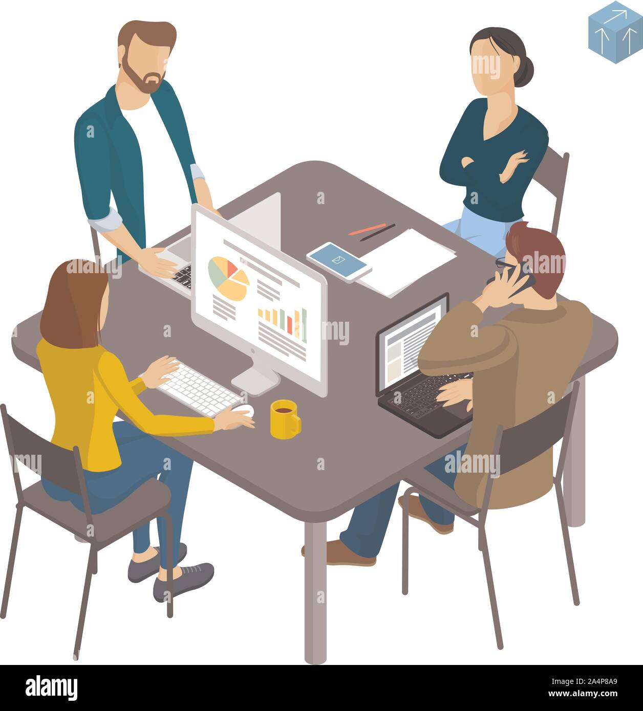 Isometric people in social Stock Vector Images - Alamy