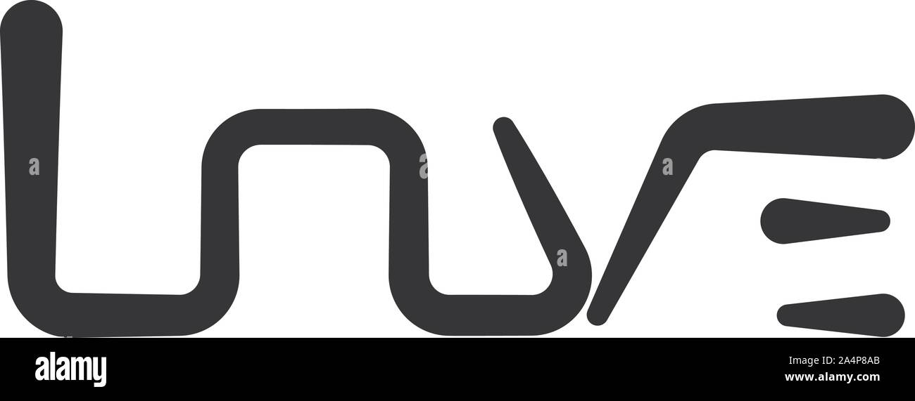 Love word lettering isolated on white background. Font type,vector logo ...