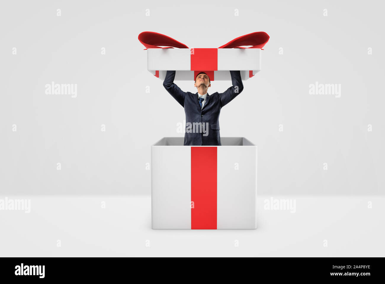 Businessman opening a box hi-res stock photography and images - Alamy