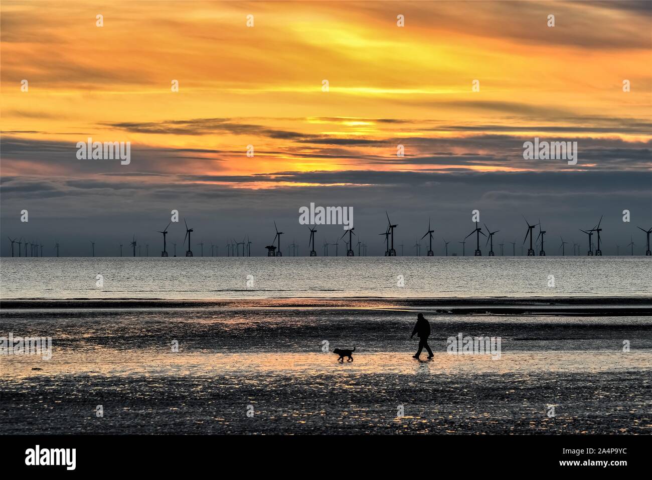 Walney Island, Cumbria, UK. 15th October 2019. UK Weather. After a day ...