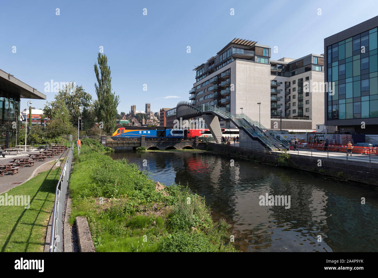 EMR intercity 125 class 43 power car crossing the river at Lincoln ...
