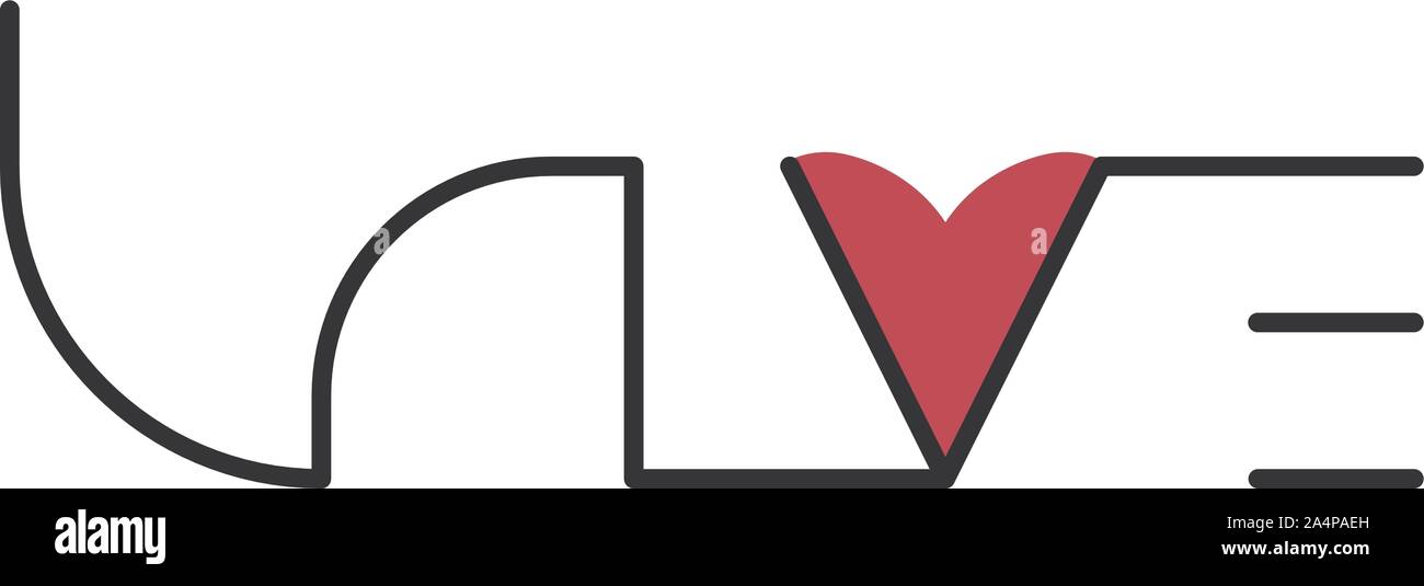 Love word lettering isolated on white background. Font type,vector logo ...
