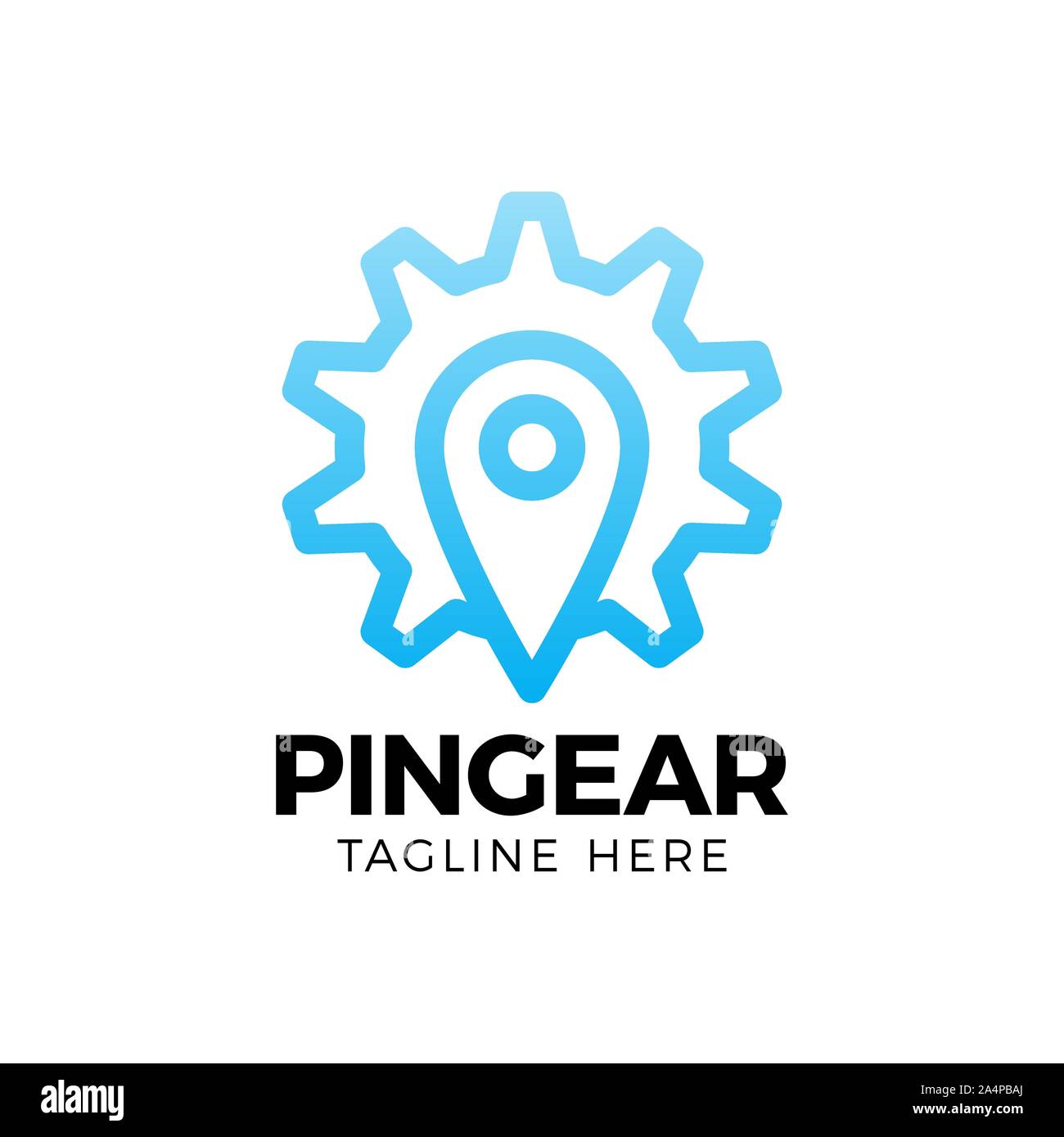 Pin Gear Logo Vector Navigator Simple Icon Symbol Stock Vector Image ...