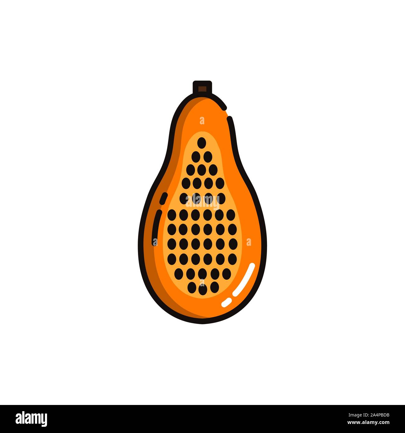 papaya icon design, Fruit healthy organic food sweet and nature theme ...