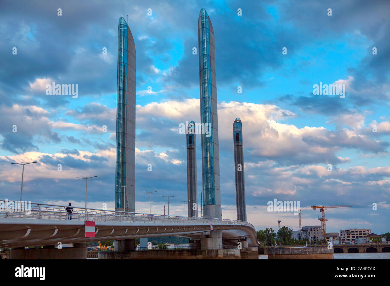 Modern Bridge Jacques Chaban Delmas in Bordeaux Stock Photo - Alamy