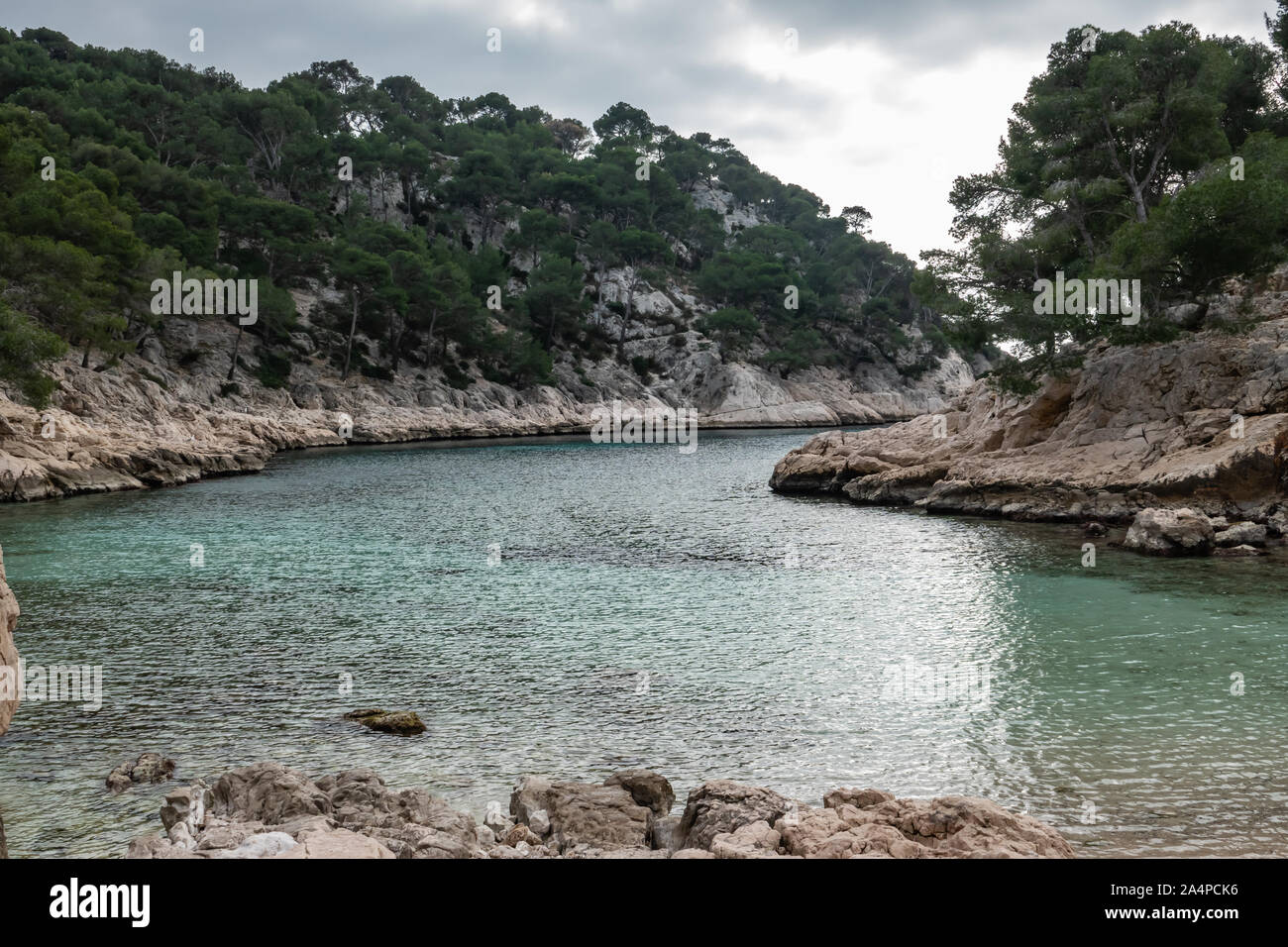 Calanque de Port Pin in Winter Stock Photo - Alamy