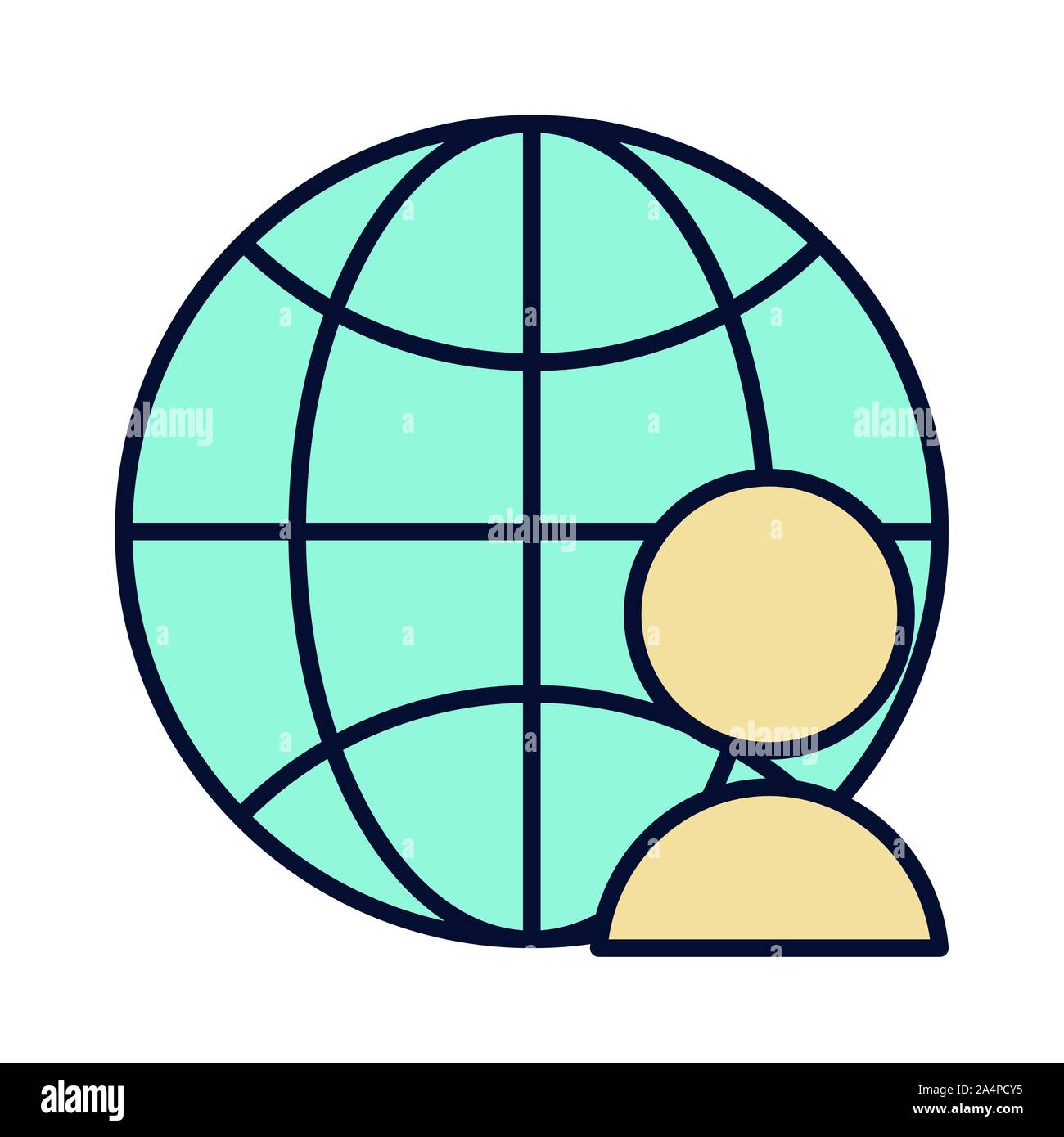 Global sphere icon design, World communication internet connectivity ...