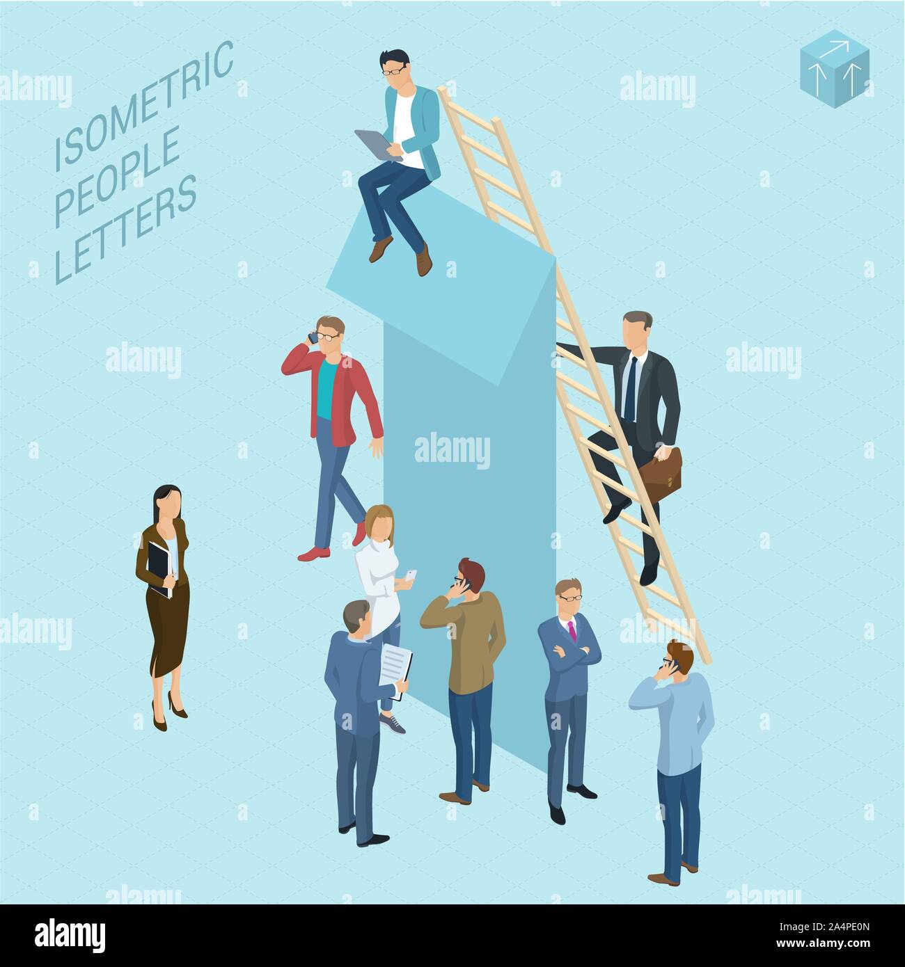 Isometric numbers with people Stock Vector Image & Art - Alamy