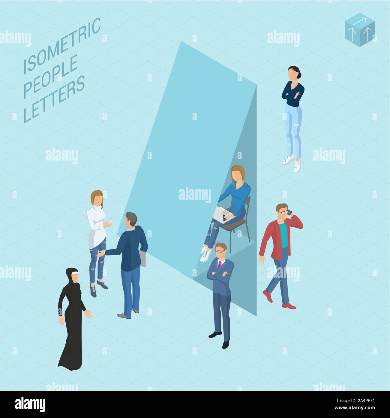 Isometric numbers with people Stock Vector Image & Art - Alamy
