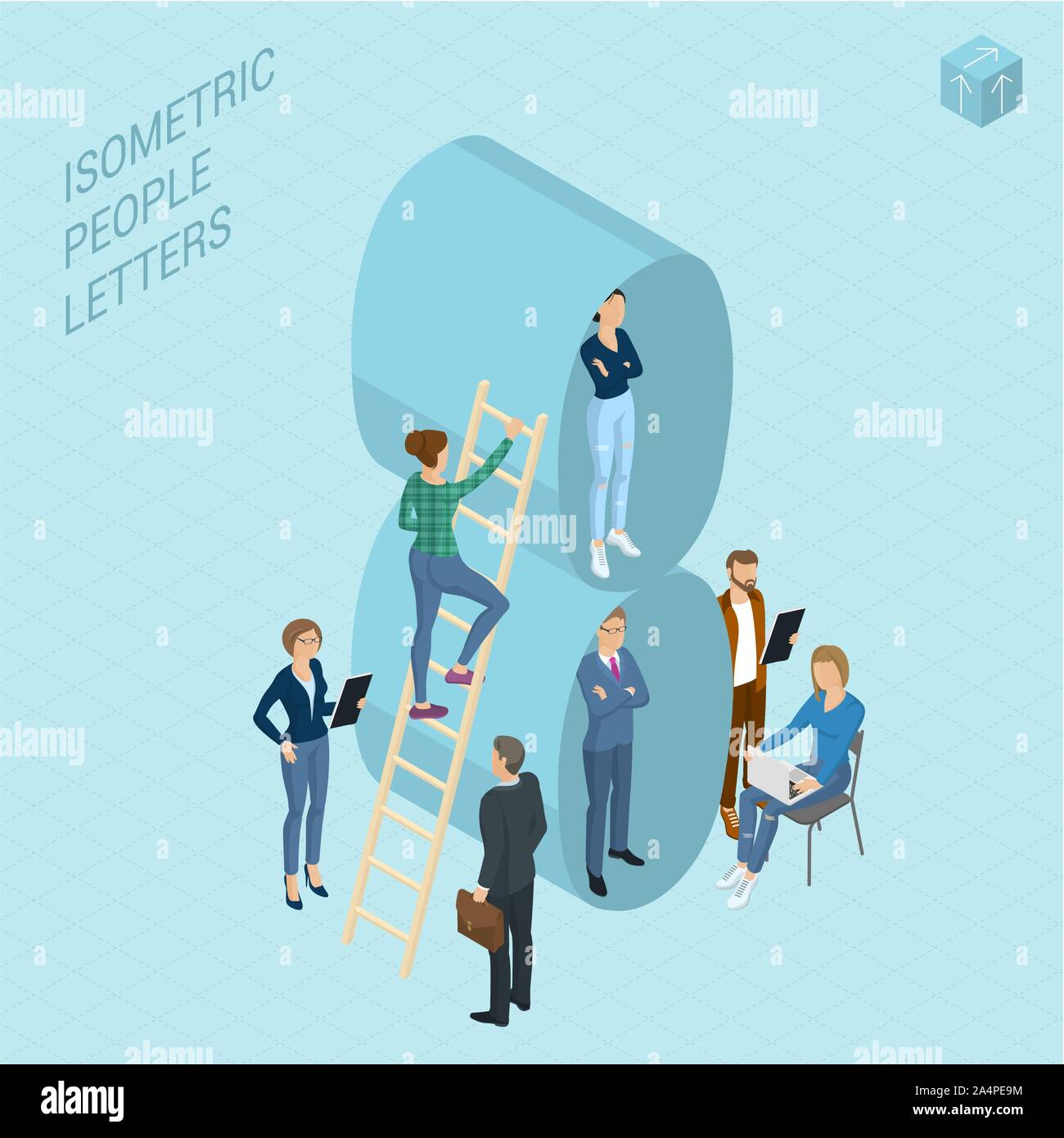 Isometric numbers with people Stock Vector Image & Art - Alamy
