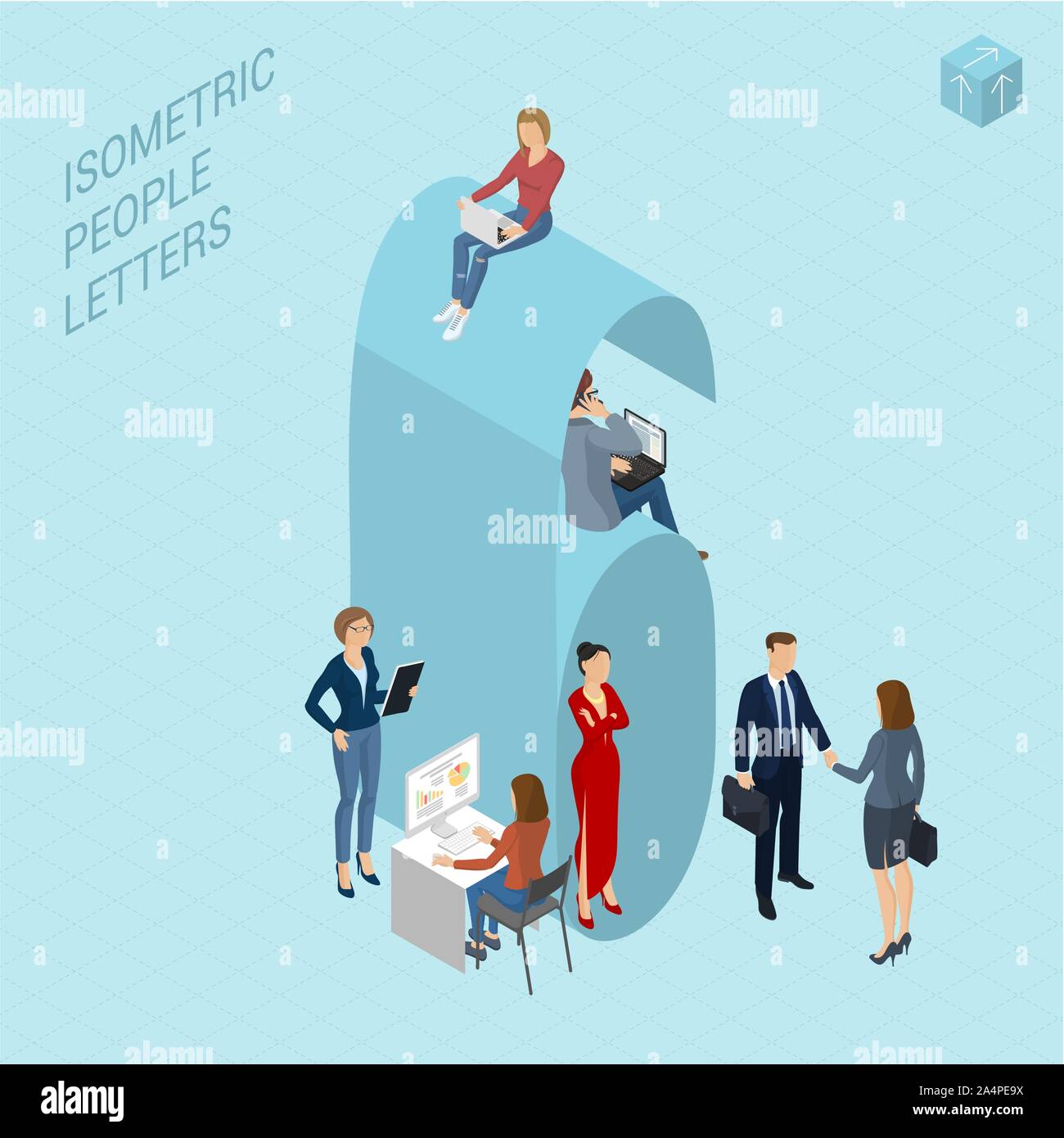 Isometric numbers with people Stock Vector Image & Art - Alamy