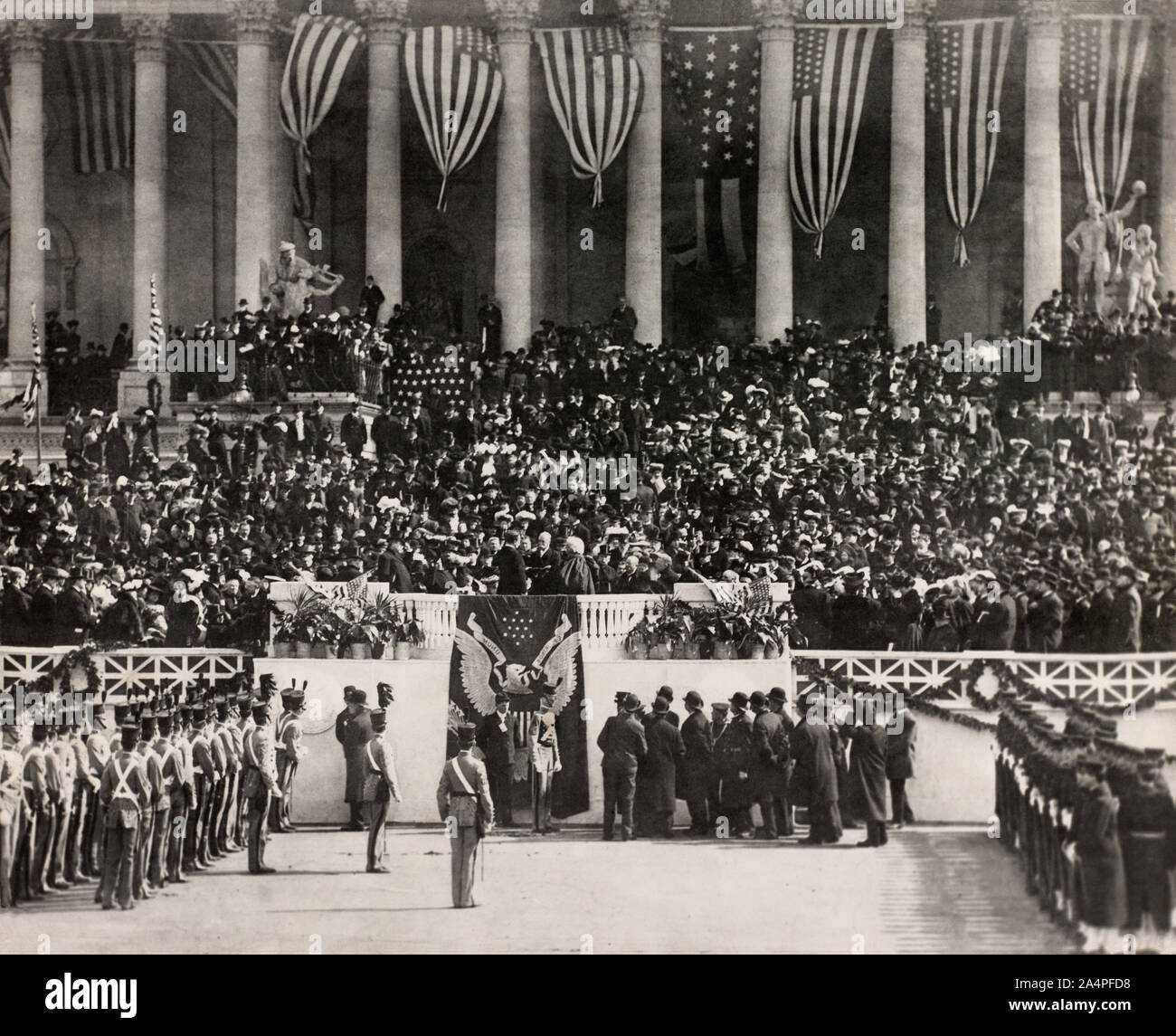 Theodore Roosevelt being sworn in as President of the United States by ...