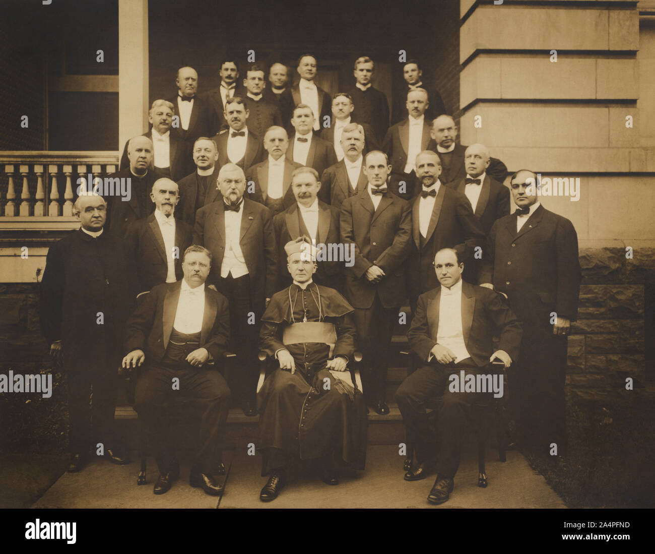 Ex-President Theodore Roosevelt with Bishop Michael J. Hoban, John ...