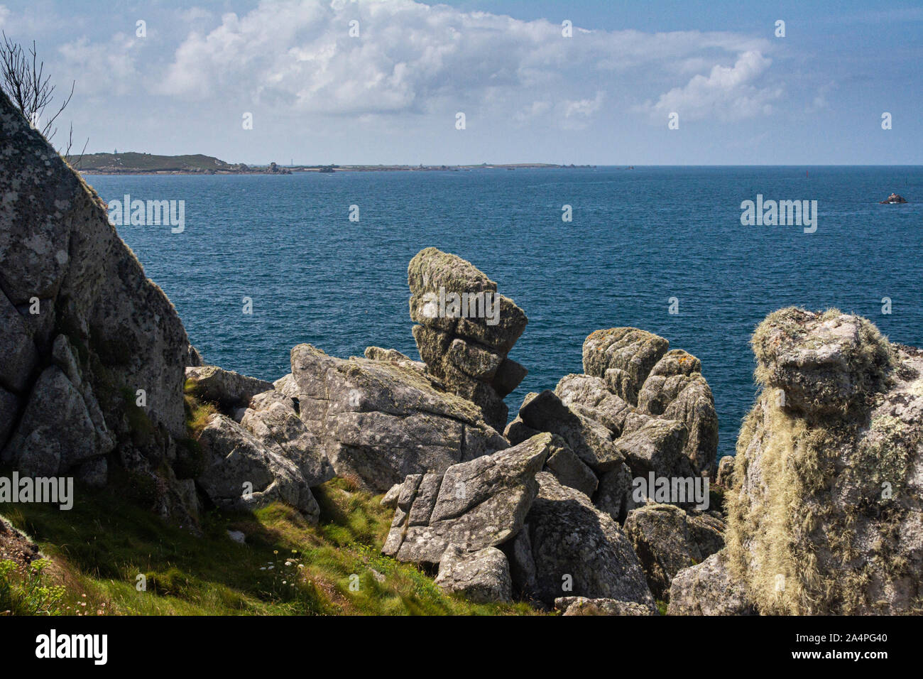 Rock formations on Peninnis Head, St Mary's, Isles of Scilly Stock ...