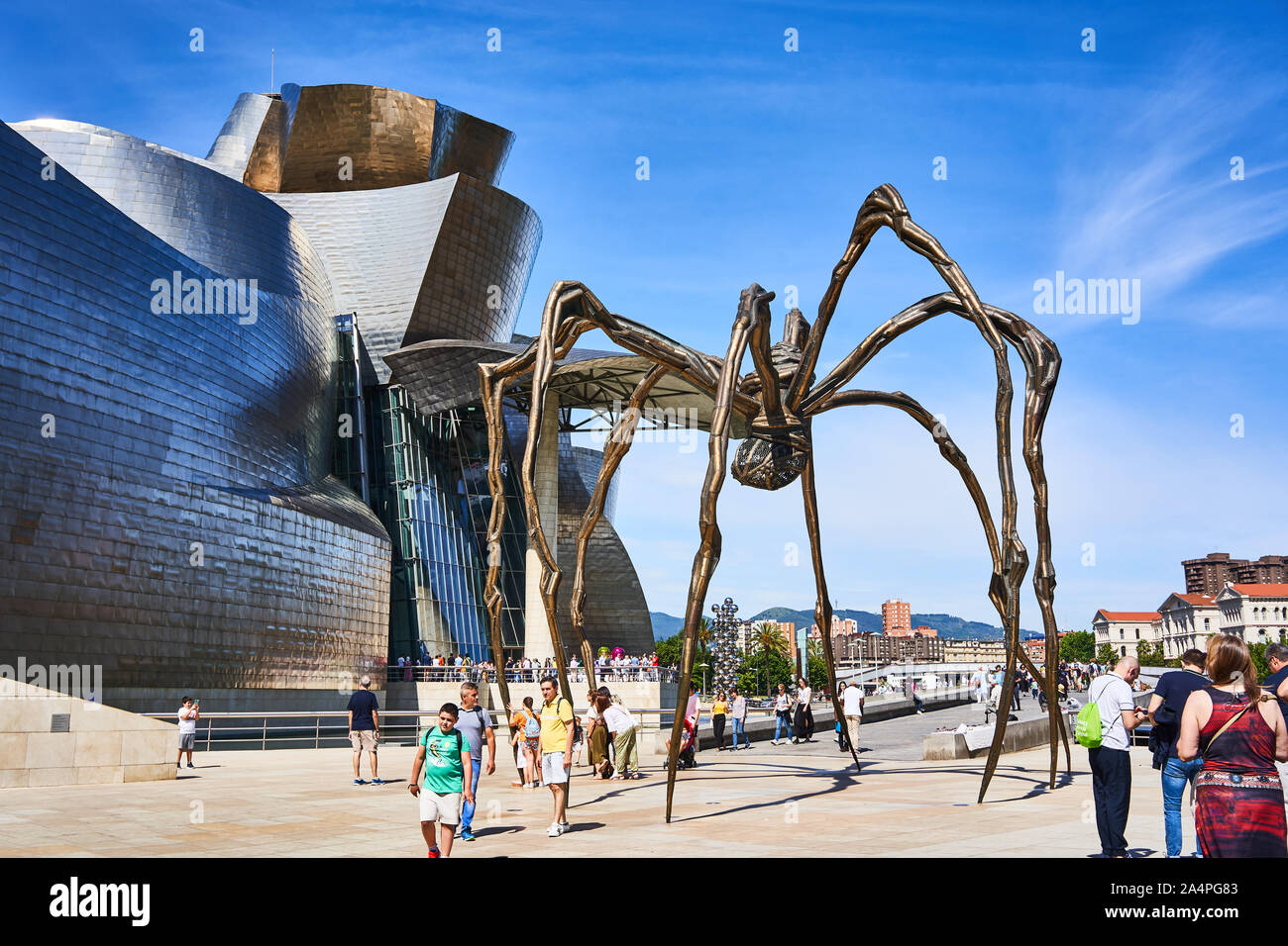 Maman, a spider sculpture by Louise Bourgeois (1999) standing outside ...