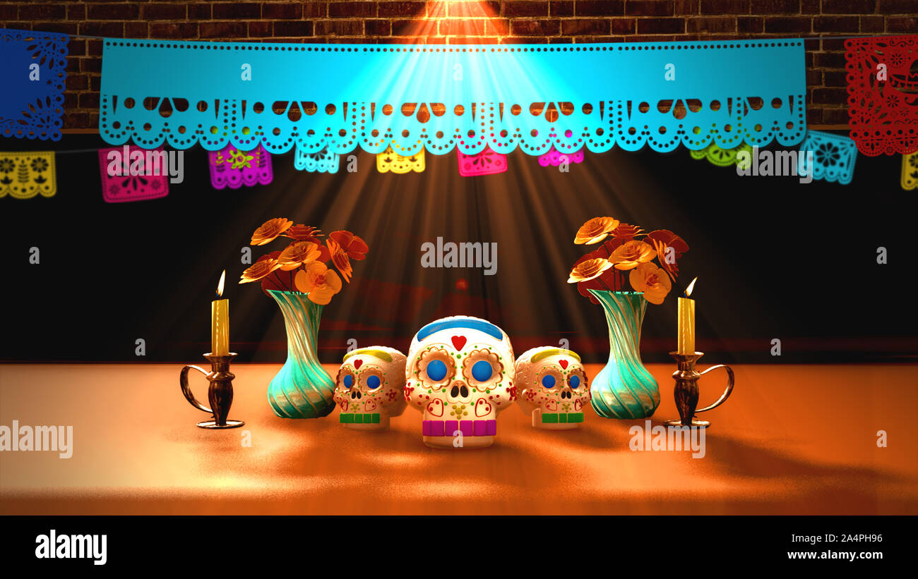 Day of the dead, offering. Mexican ofrenda Stock Photo - Alamy