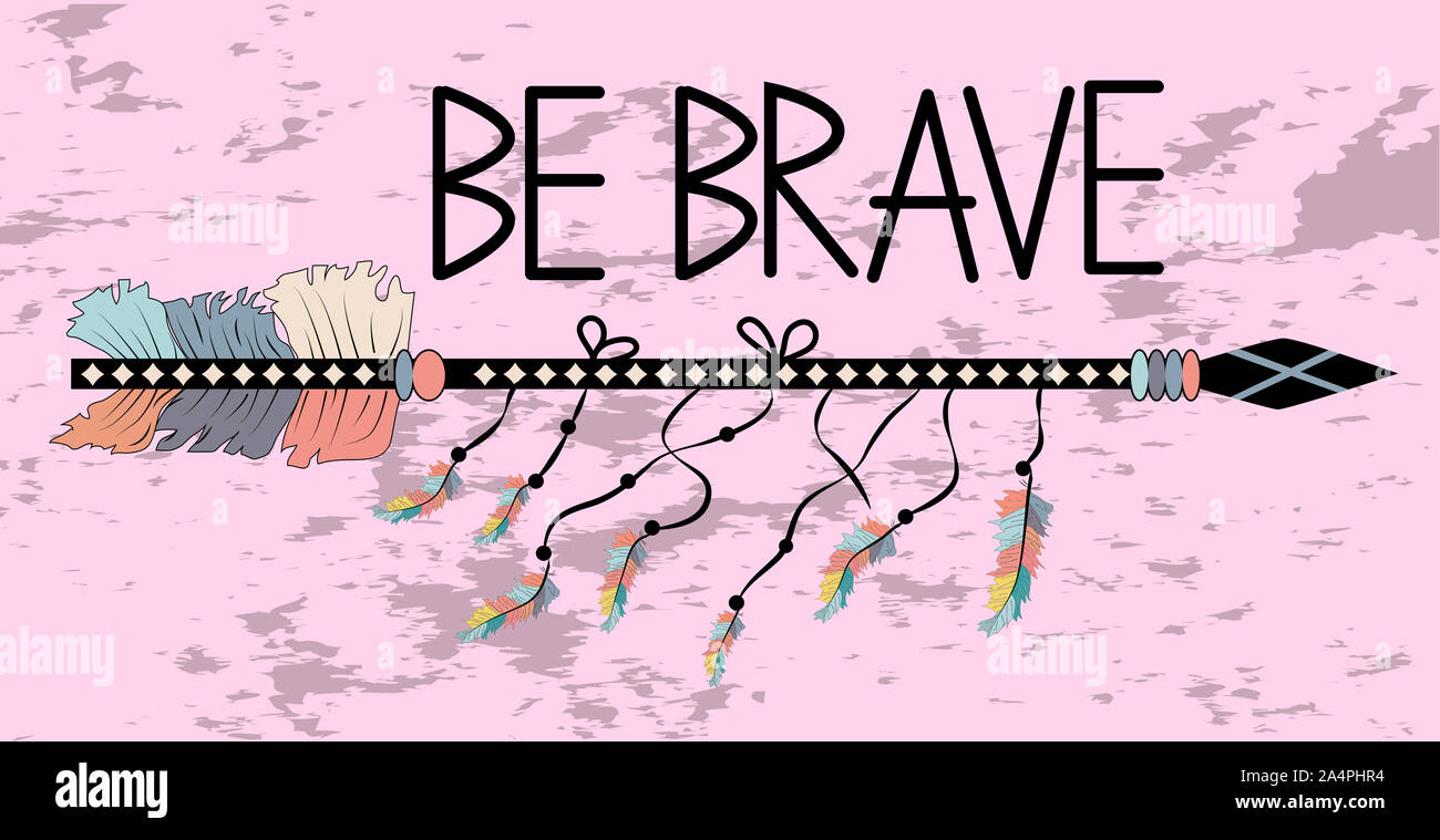 Be brave. Inspirational quote. Modern calligraphy phrase with hand ...