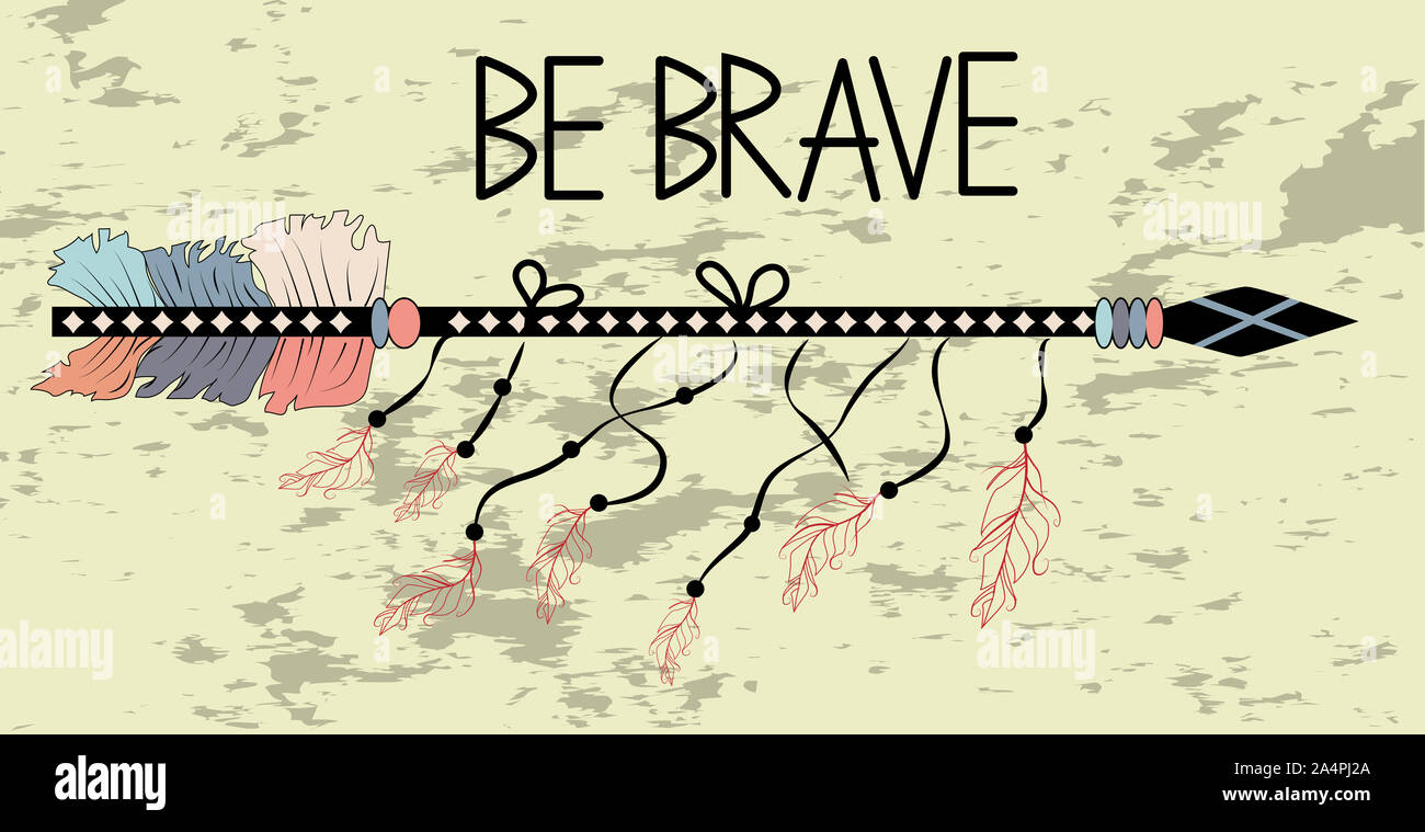 Be brave. Inspirational quote. Modern calligraphy phrase with hand ...