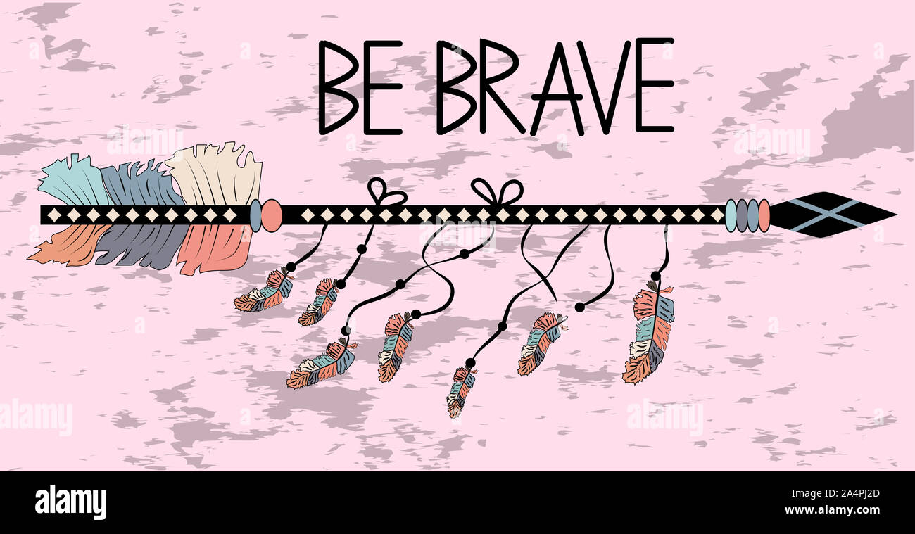 Be brave. Inspirational quote. Modern calligraphy phrase with hand ...