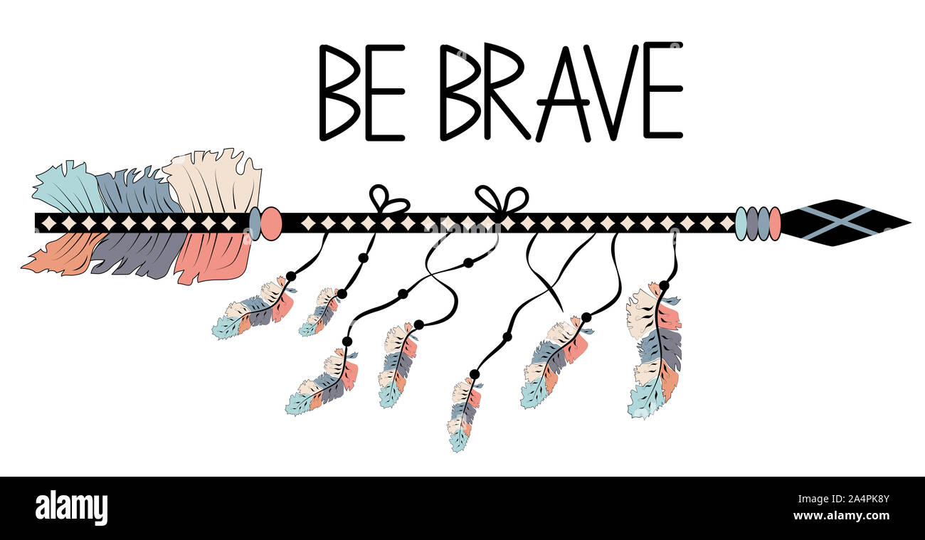 Be brave. Inspirational quote. Modern calligraphy phrase with hand ...