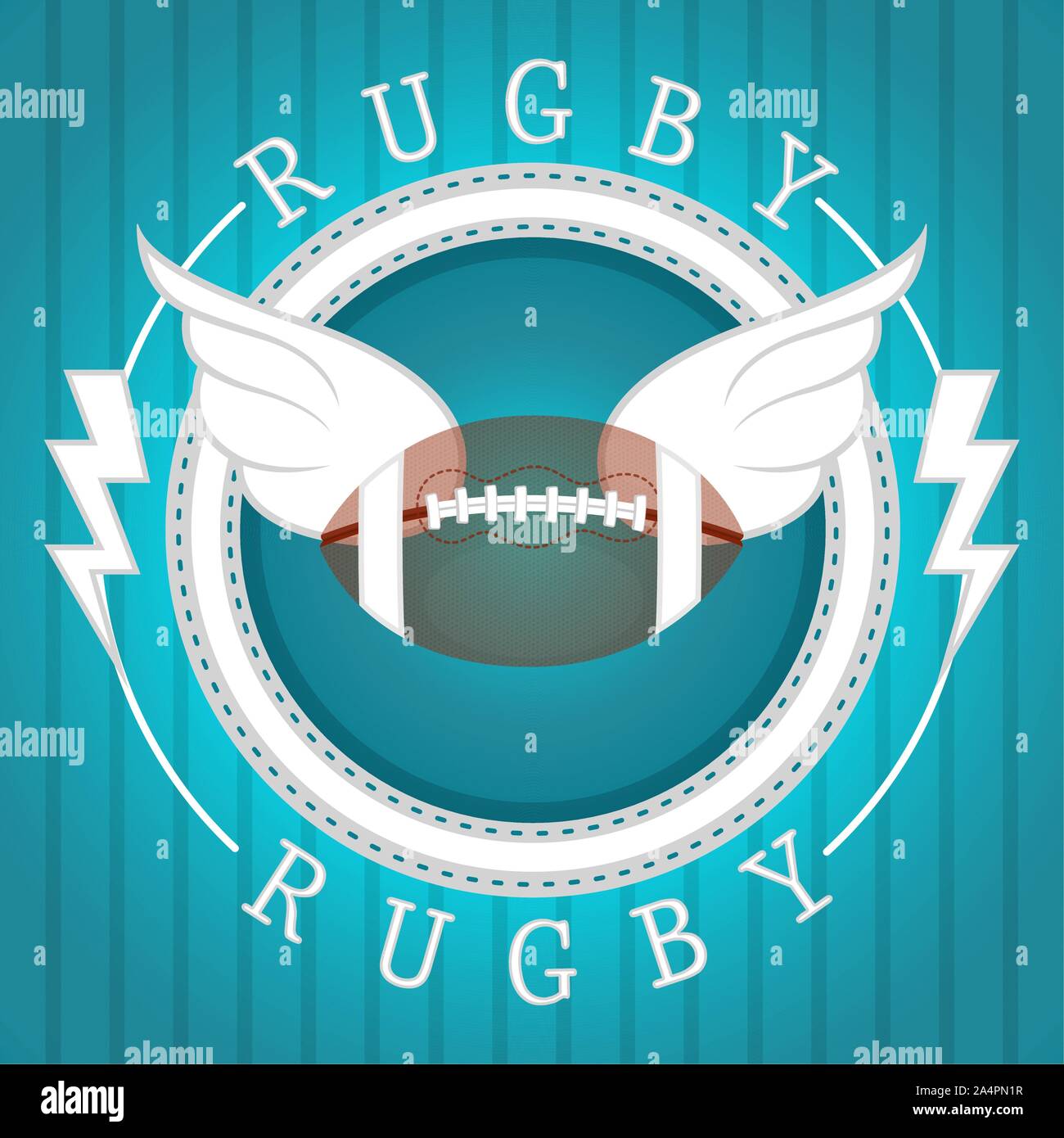Rugby poster with a ball and wings - Vector illustration Stock Vector ...