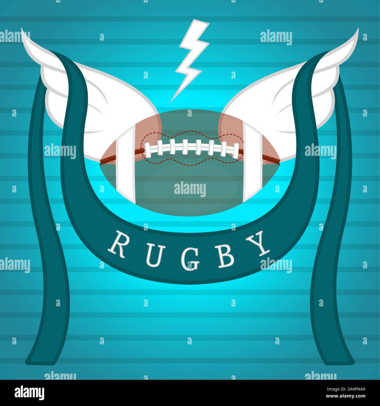 Rugby poster with a ball and wings - Vector illustration Stock Vector ...