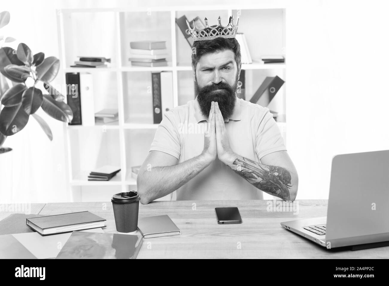 Head of department. Man bearded manager businessman entrepreneur wear ...