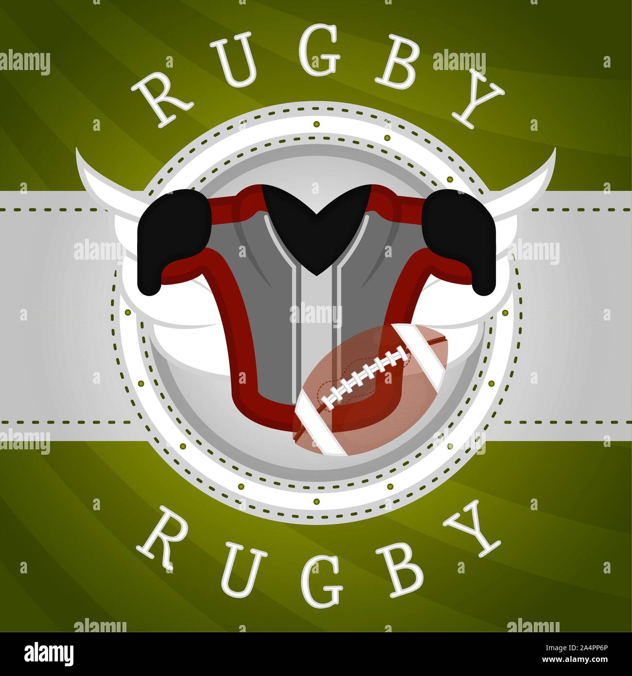 Rugby poster with a shoulder pads and wings - Vector illustration Stock ...