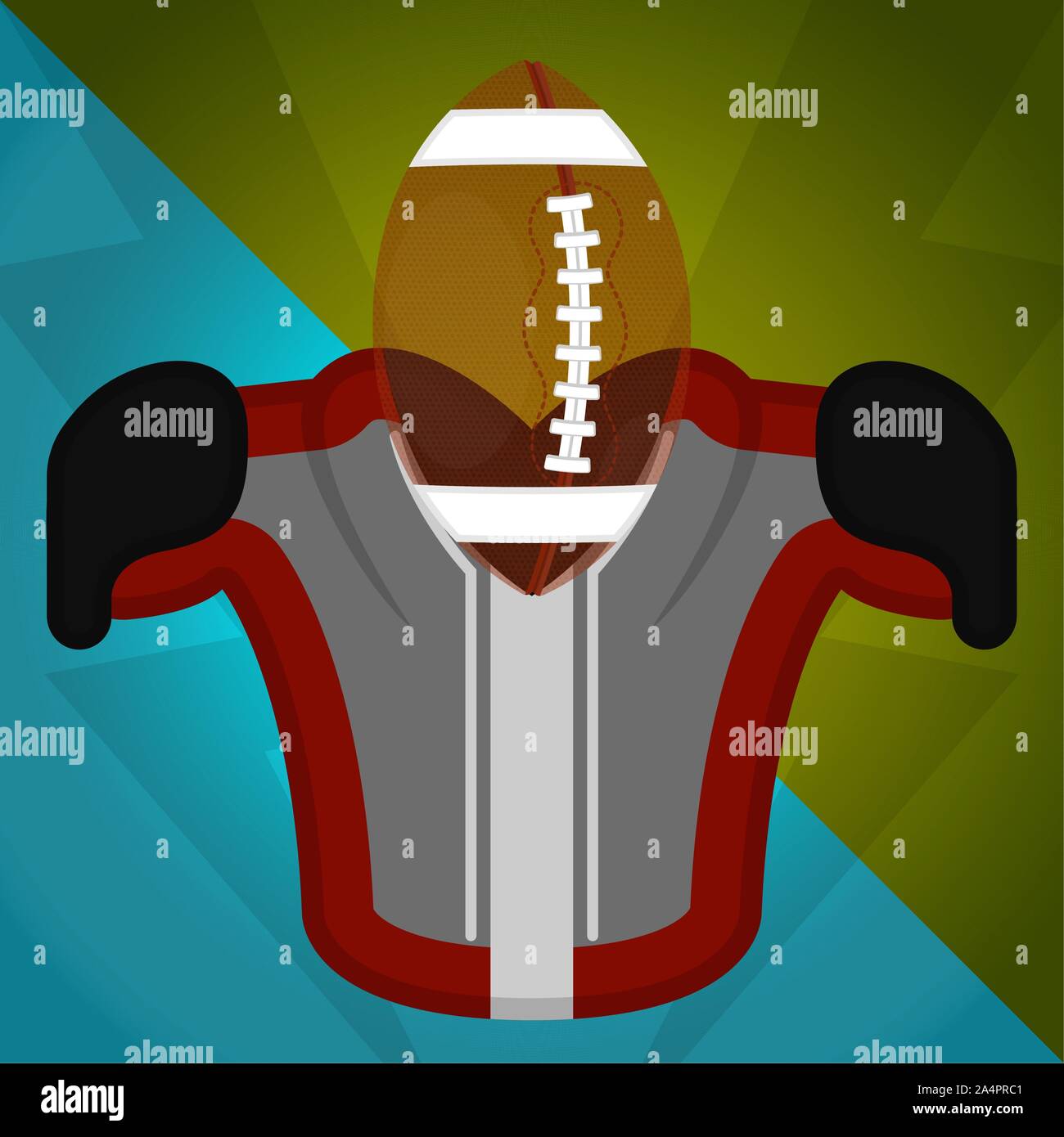 Rugby poster with a ball and shoulder pads - Vector illustration Stock ...