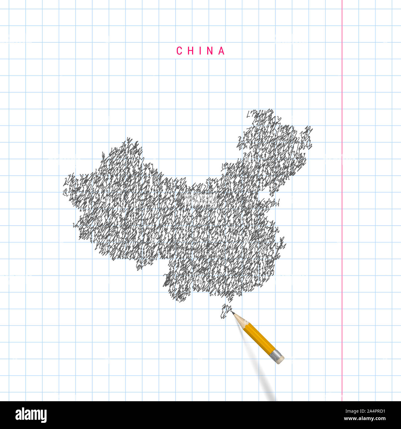 Hand drawn map of china hi-res stock photography and images - Alamy