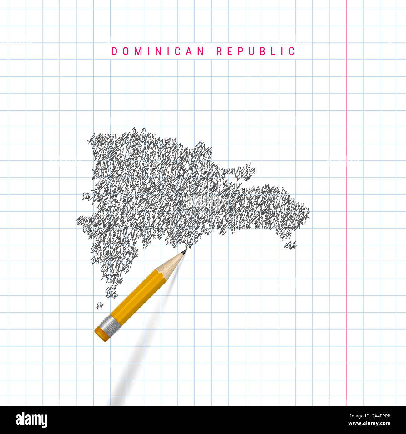 Scribble map dominican republic Cut Out Stock Images & Pictures - Alamy