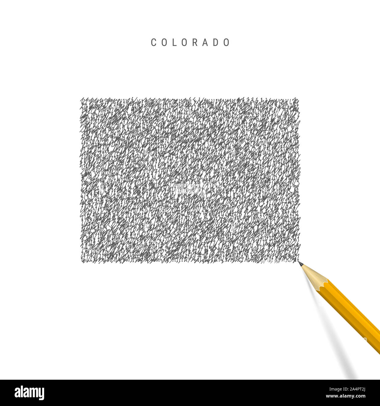 Colorado sketch scribble map isolated on white background. Hand drawn ...