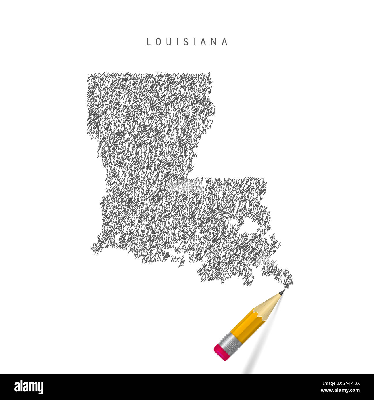 Map of louisiana state Cut Out Stock Images & Pictures - Alamy