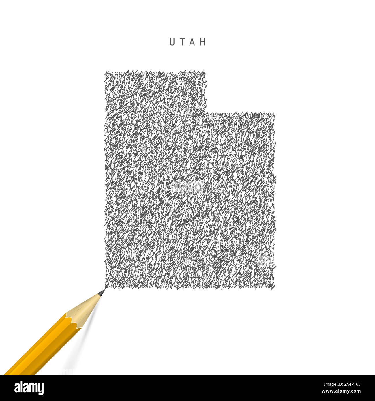 Utah Sketch Scribble Map Isolated On White Background Hand Drawn Map