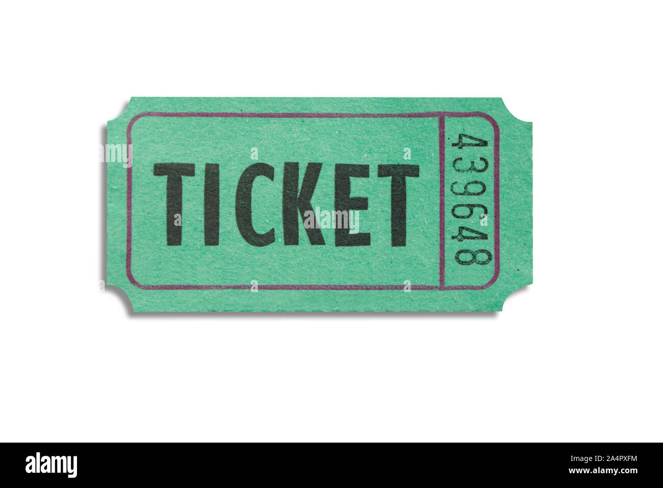 Green color ticket isolated Stock Photo - Alamy