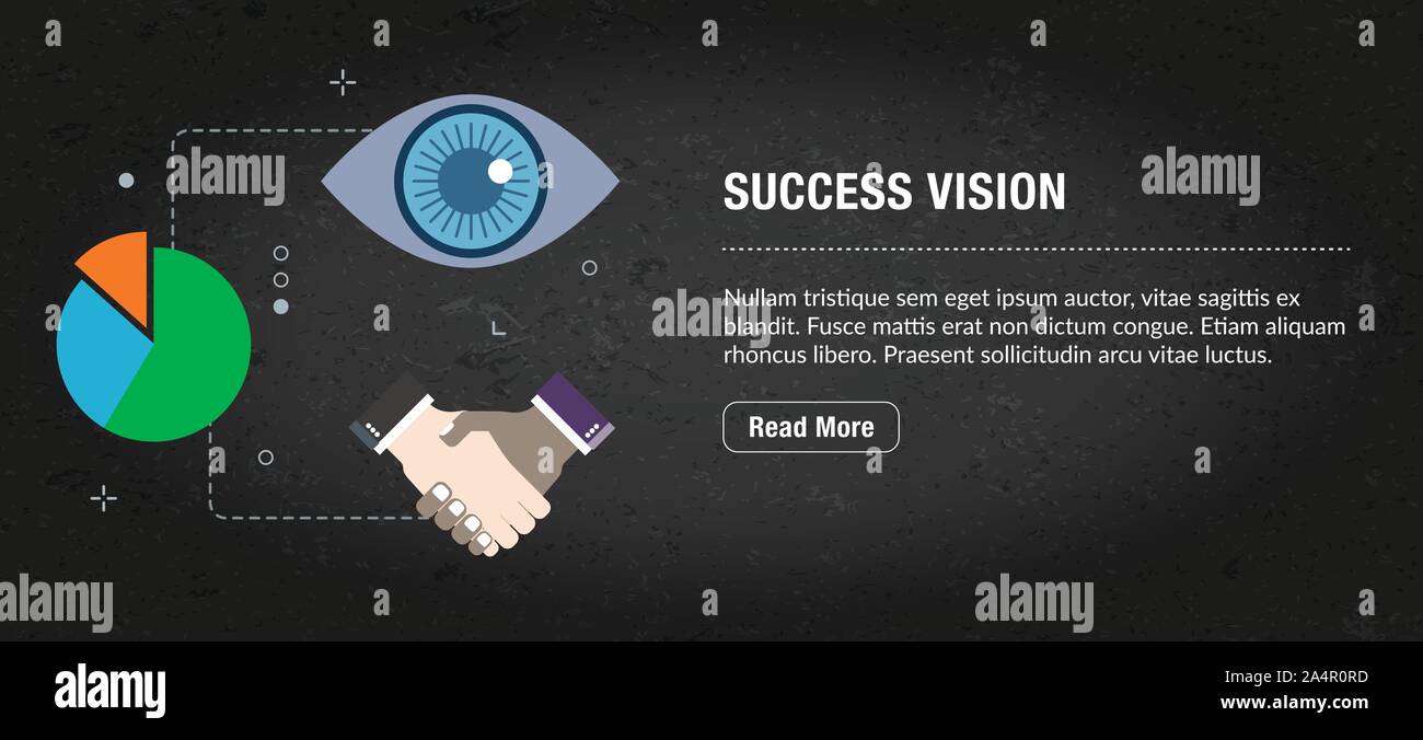 Success vision concept. Internet banner with icons in vector. Web ...