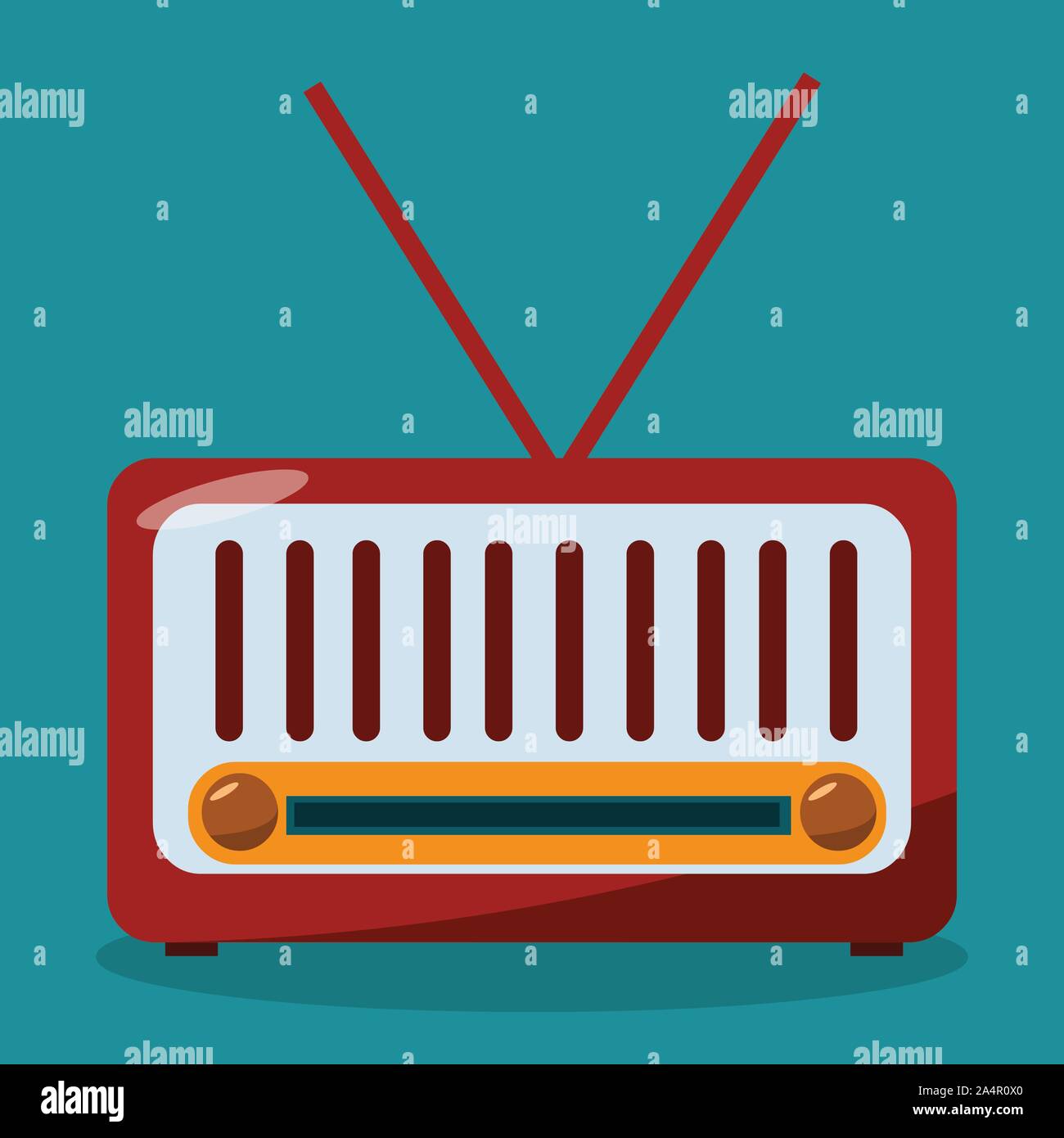 vintage radio vector illustration Stock Vector Image & Art - Alamy