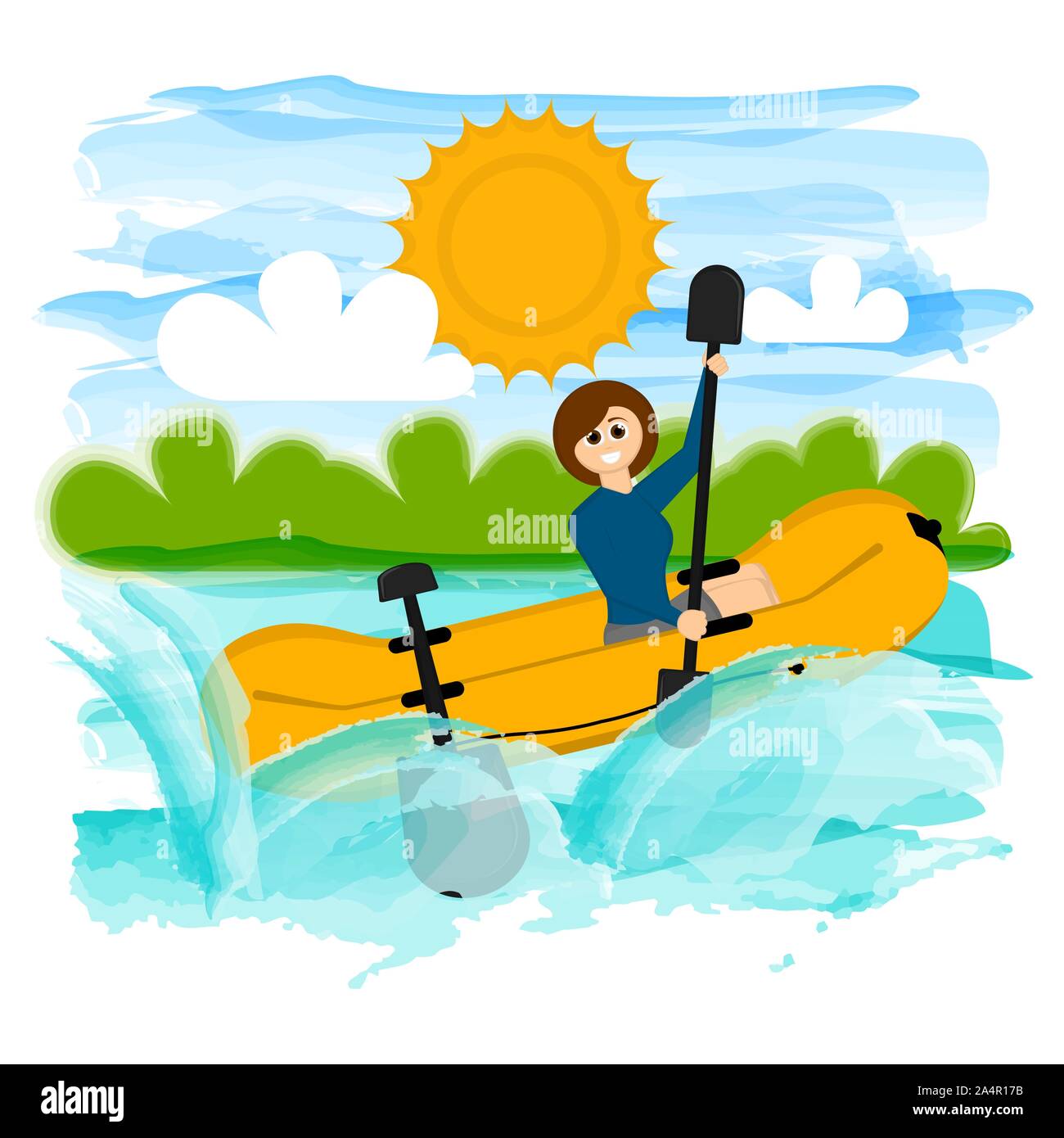 Floating boat Stock Vector Images - Alamy