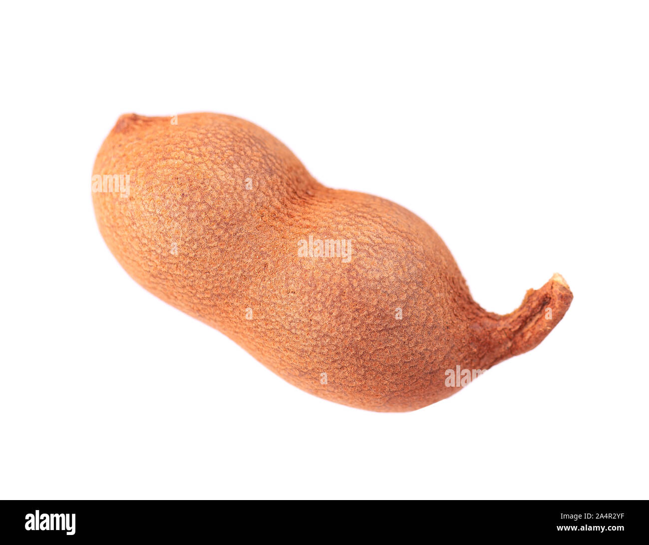 Sweet tamarind isolated on white background. Two fresh whole tamarinds ...