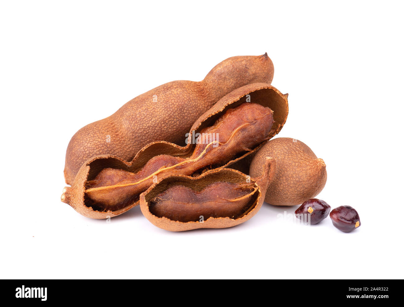 Sweet tamarind isolated on white background. Fresh tamarind fruit and ...