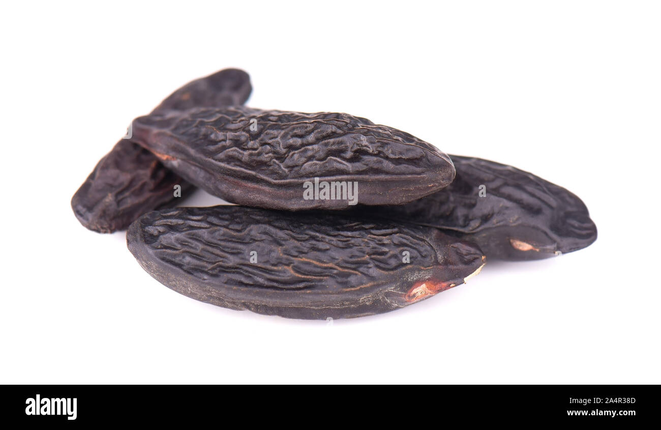 Tonka beans isolated on white background. Bean of Dipteryx odorata ...