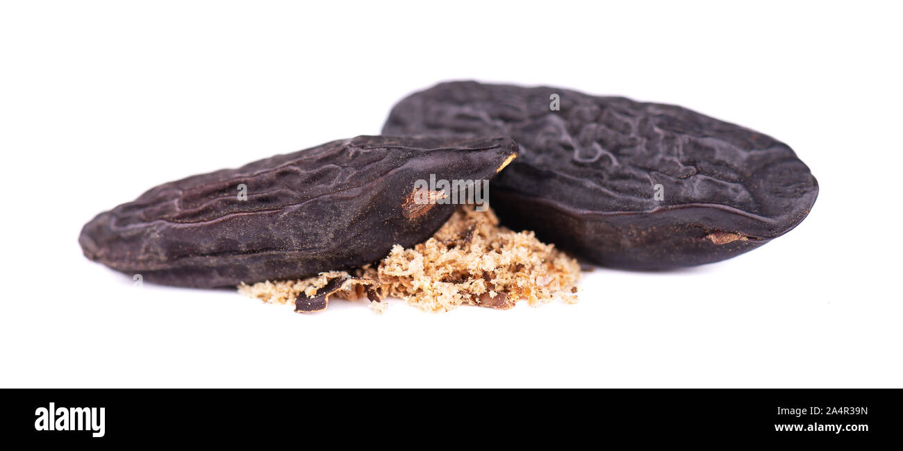 Tonka beans isolated on white background. Bean of Dipteryx odorata ...