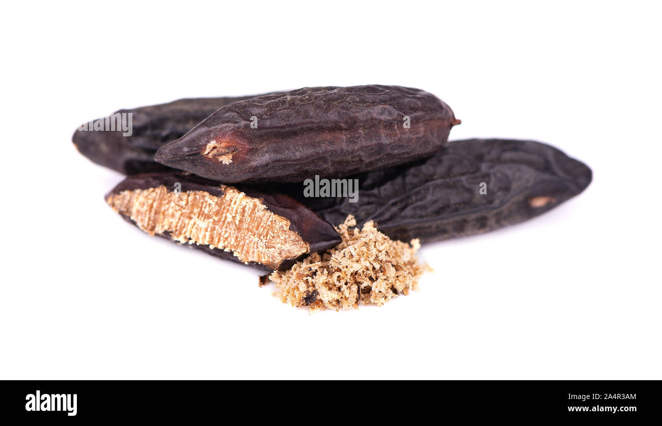 Tonka beans isolated on white background. Bean of Dipteryx odorata ...