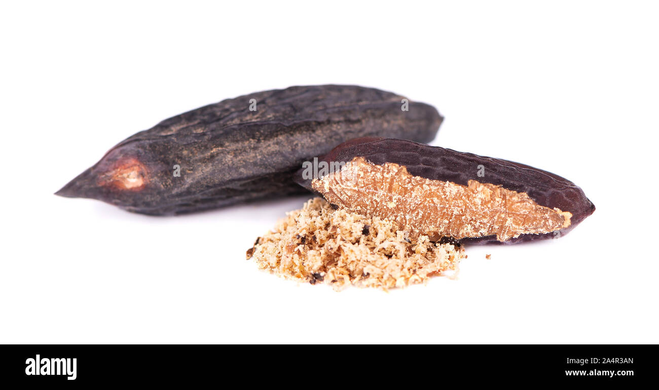 Tonka beans isolated on white background. Bean of Dipteryx odorata ...