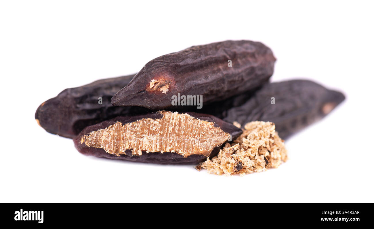 Tonka beans isolated on white background. Bean of Dipteryx odorata ...