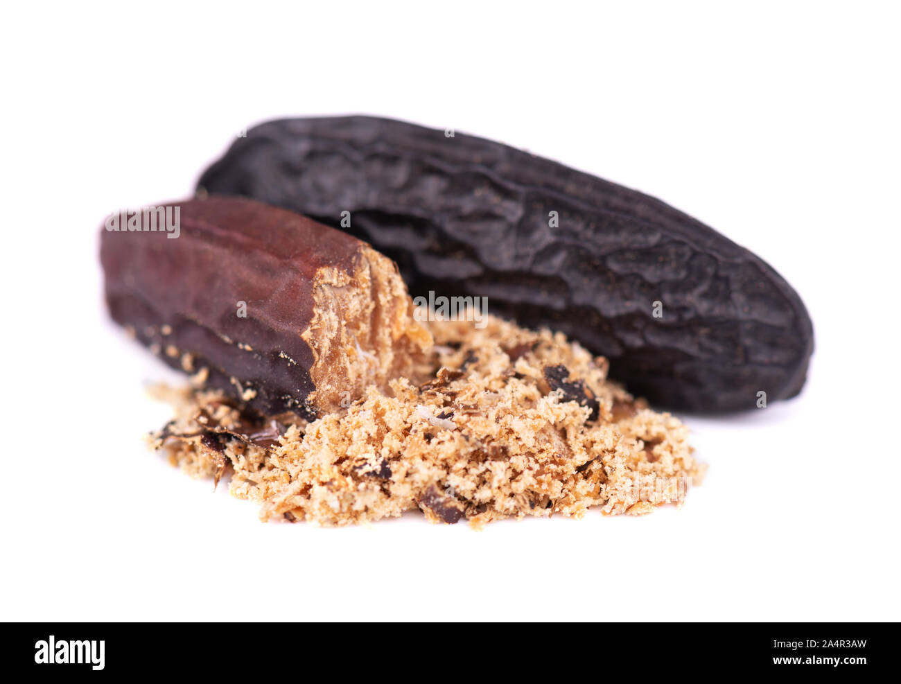 Tonka beans isolated on white background. Bean of Dipteryx odorata ...