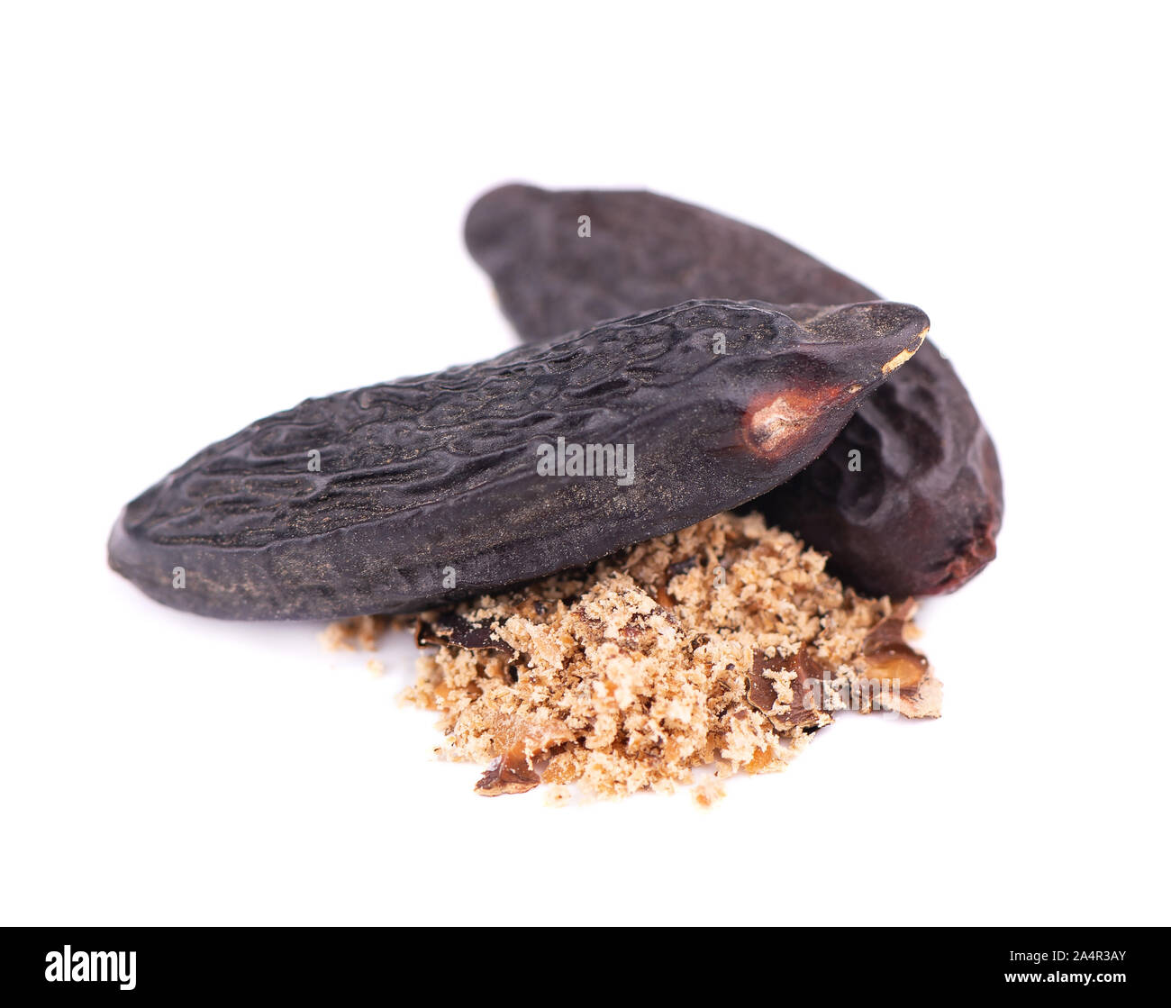 Tonka beans isolated on white background. Bean of Dipteryx odorata ...