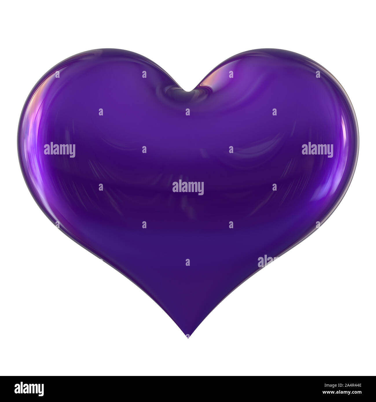 Purple blue heart shape basic love design element glossy beautiful. 3d ...