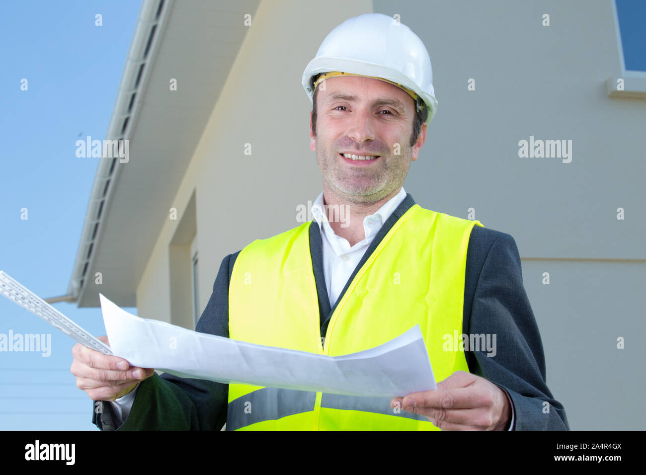 engineer controlling outdoor construction site Stock Photo - Alamy